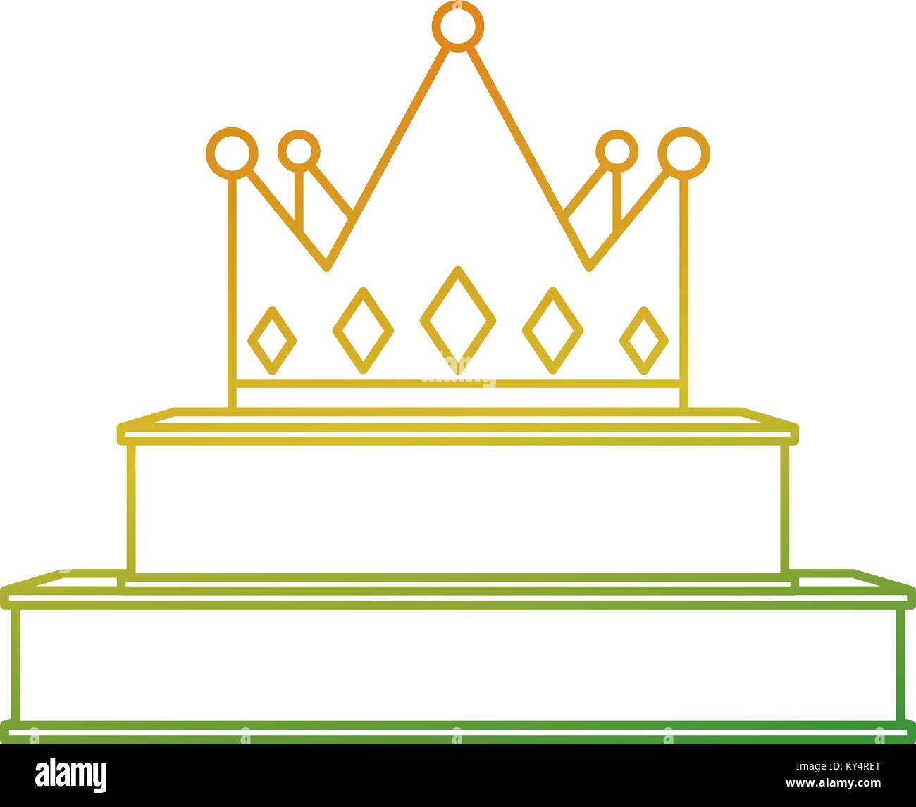crown on podium success winner vector illustration Stock Vector Image ...