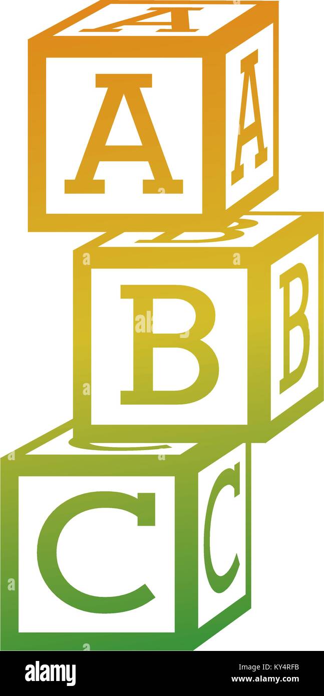 tower of alphabet block toy education icon vector illustration Stock ...