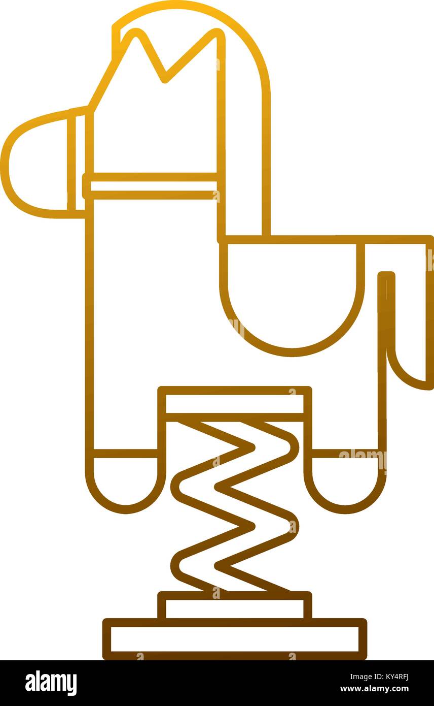 horse on a spring swing for the playground vector illustration Stock ...