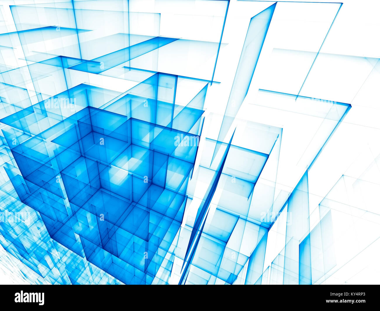 Technology background computer-generated image of white and blue cubes ...