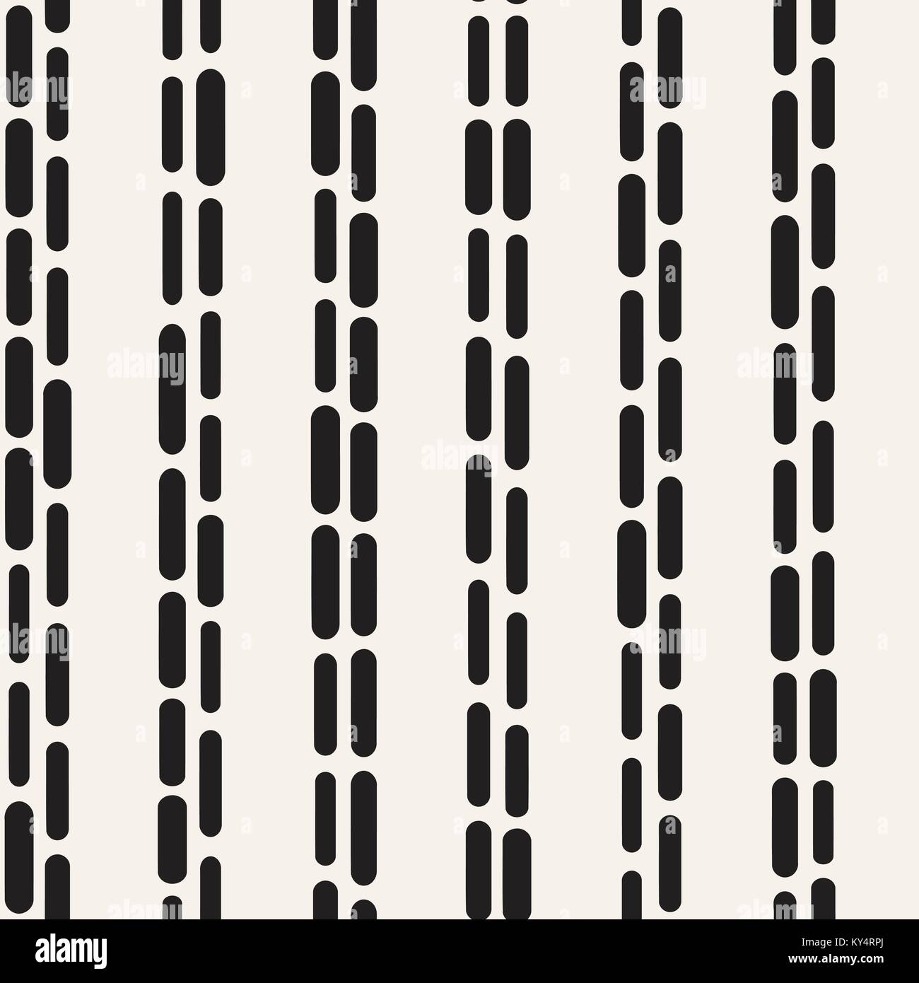 Black and White Irregular Rounded Dashed Lines Pattern. Modern Abstract ...