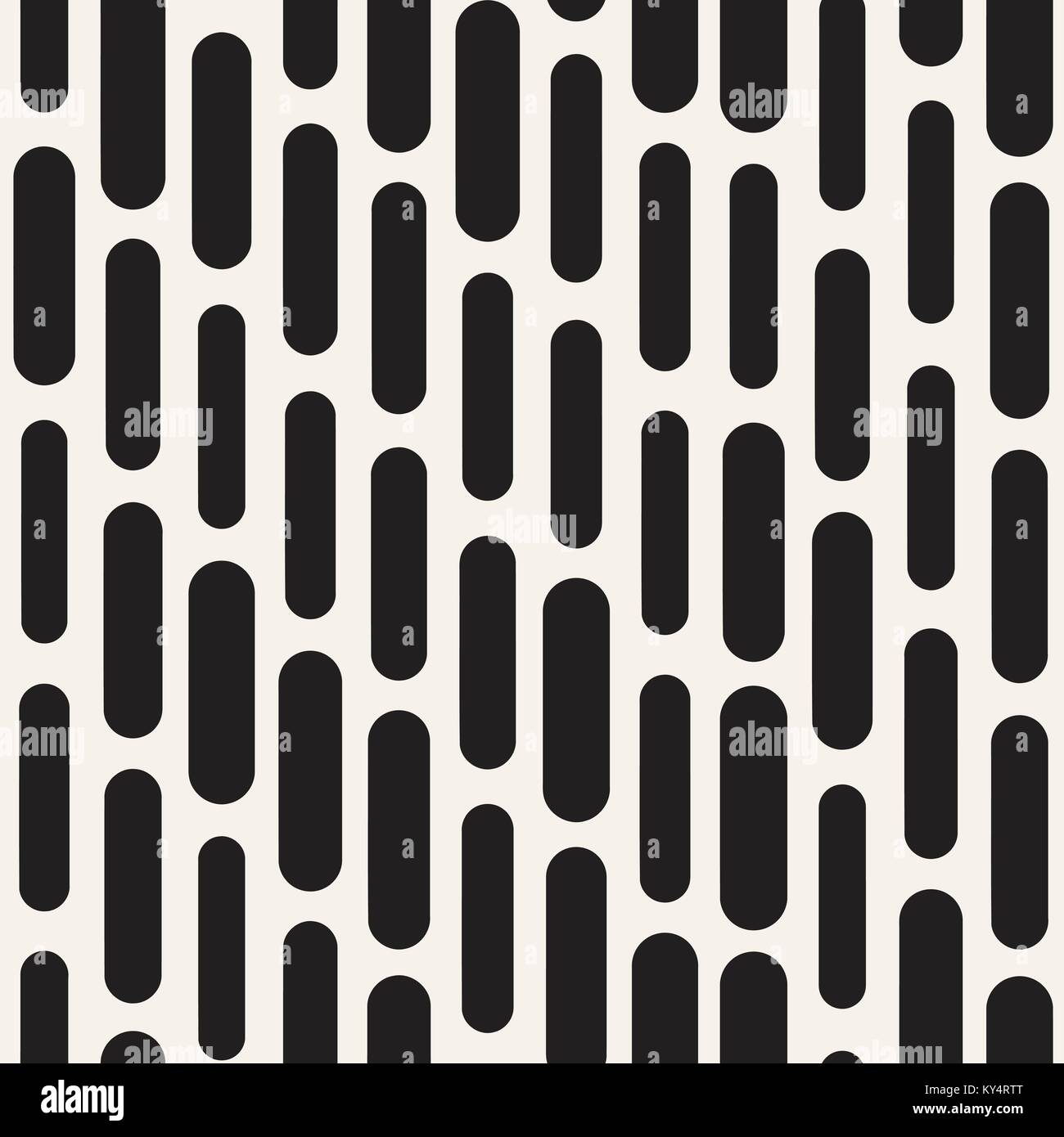 Black and White Irregular Rounded Dashed Lines Pattern. Modern Abstract ...