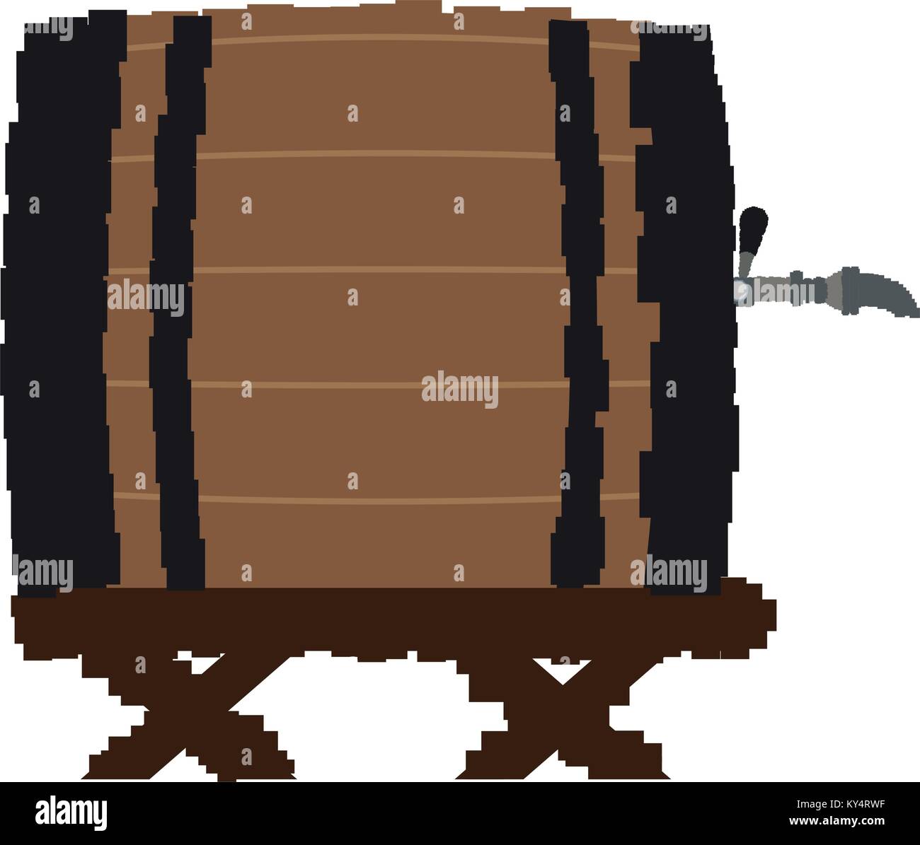Pixelated wooden beer barrel Stock Vector Image & Art - Alamy