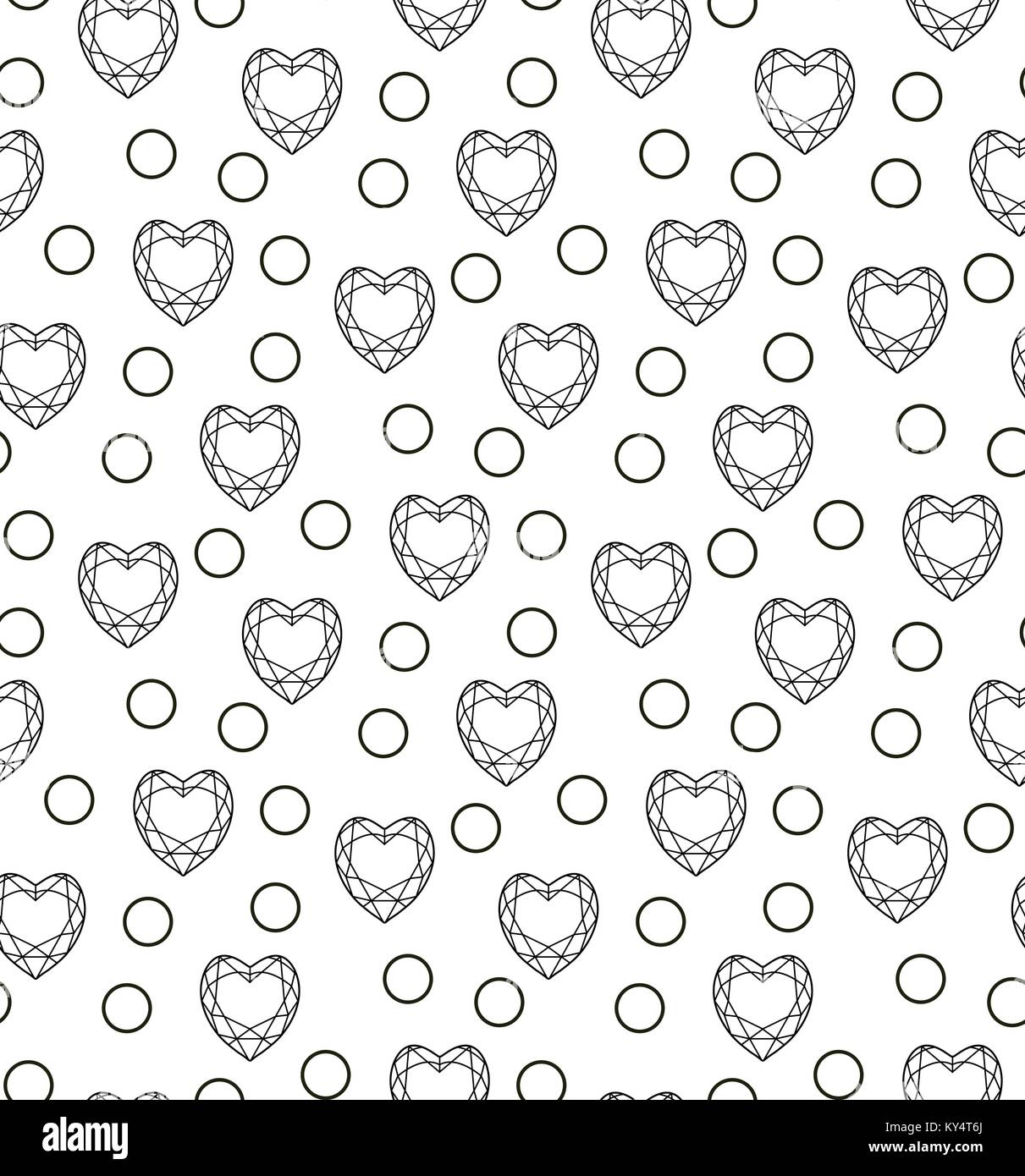 Diamond seamless pattern, line, sketch, doodle style. Modern trendy ...