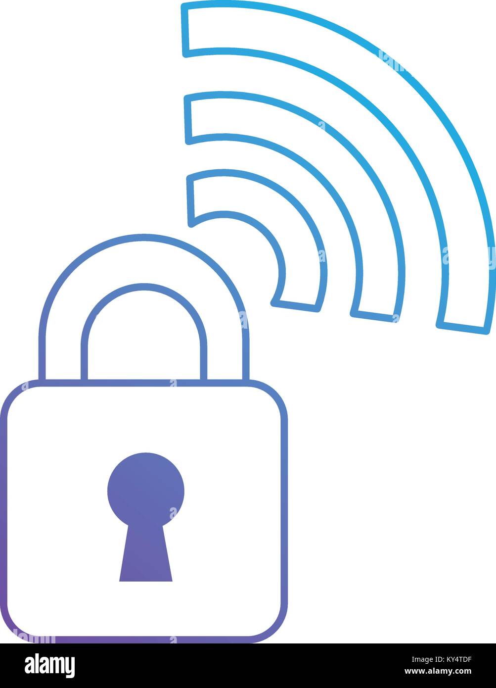 padlock with wifi signal vector illustration design Stock Vector Image ...
