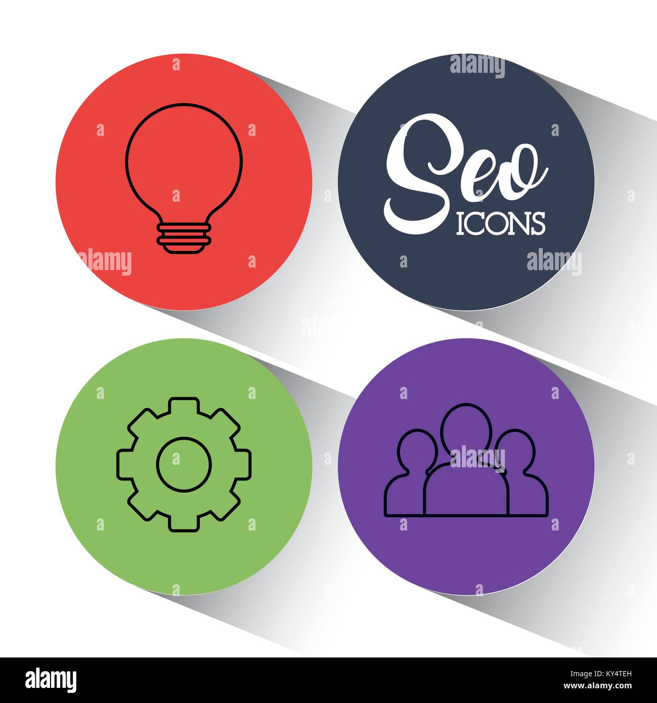 seo search engine optimisation and marketing icon Stock Vector Image ...