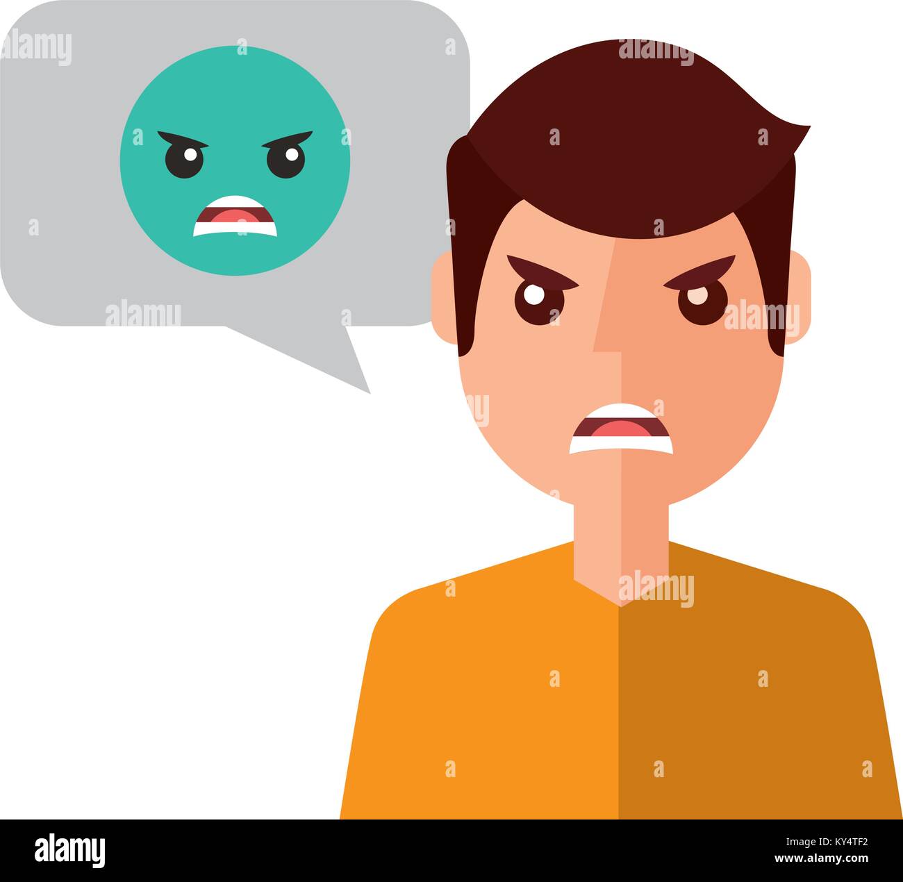 angry young man with emoticon avatar character Stock Vector Image & Art ...