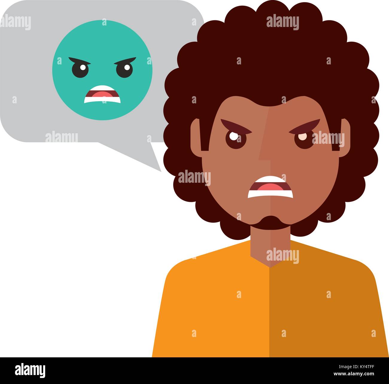 angry young man with emoticon avatar character Stock Vector Image & Art ...