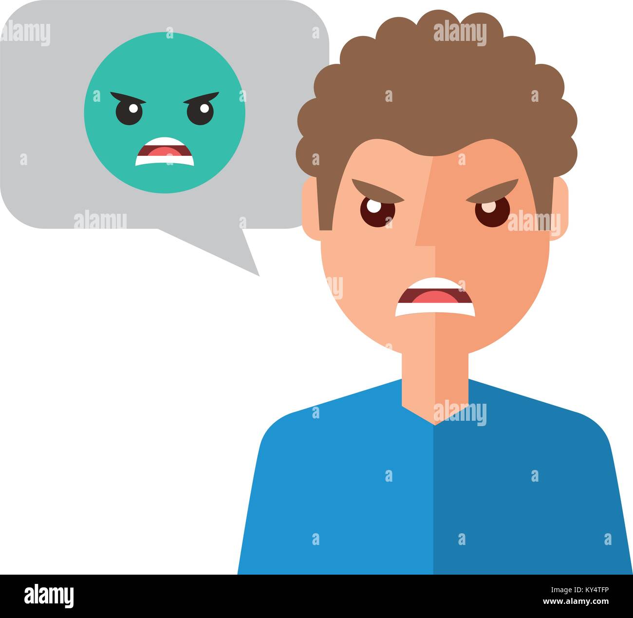 angry young man with emoticon avatar character Stock Vector Image & Art ...