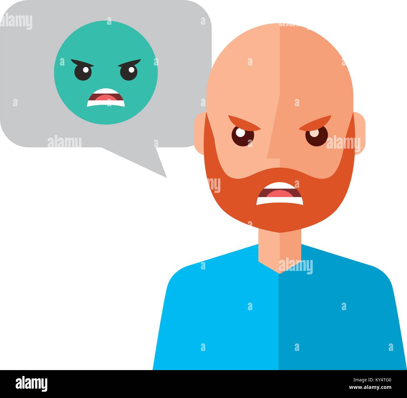angry young man with emoticon avatar character Stock Vector Image & Art ...