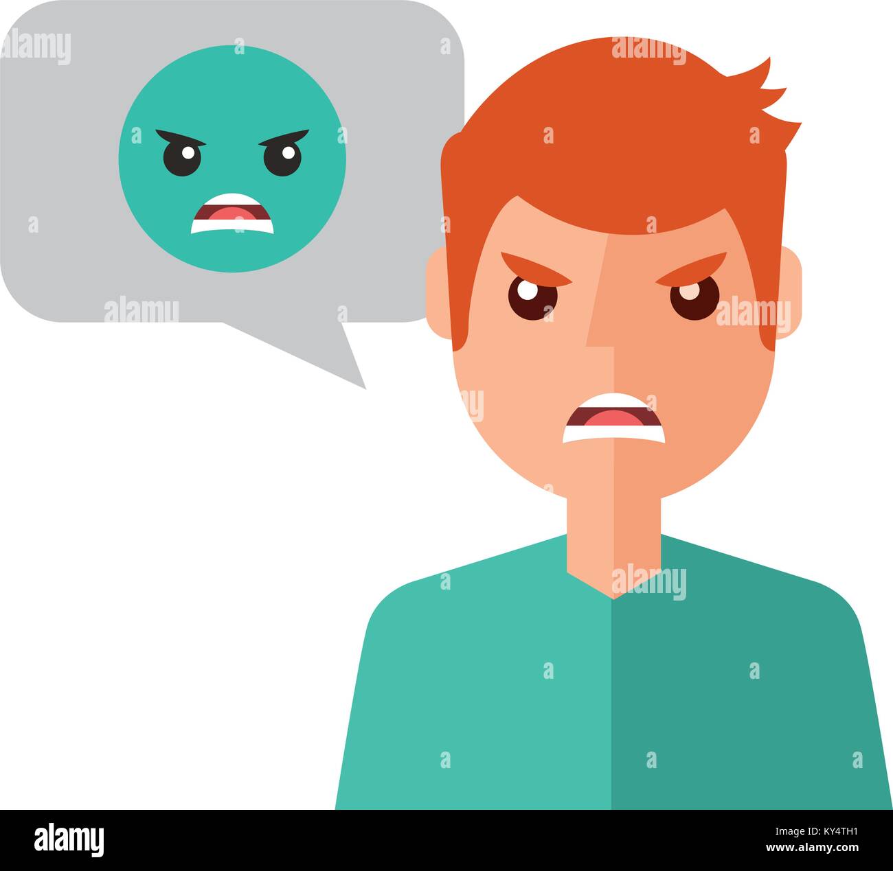 angry young man with emoticon avatar character Stock Vector Image & Art ...