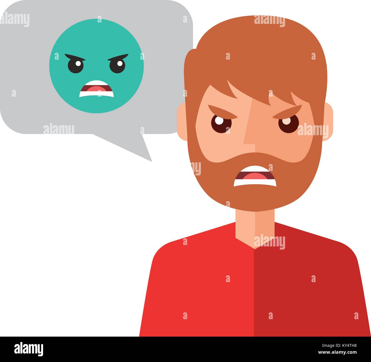 angry young man with emoticon avatar character Stock Vector Image & Art ...