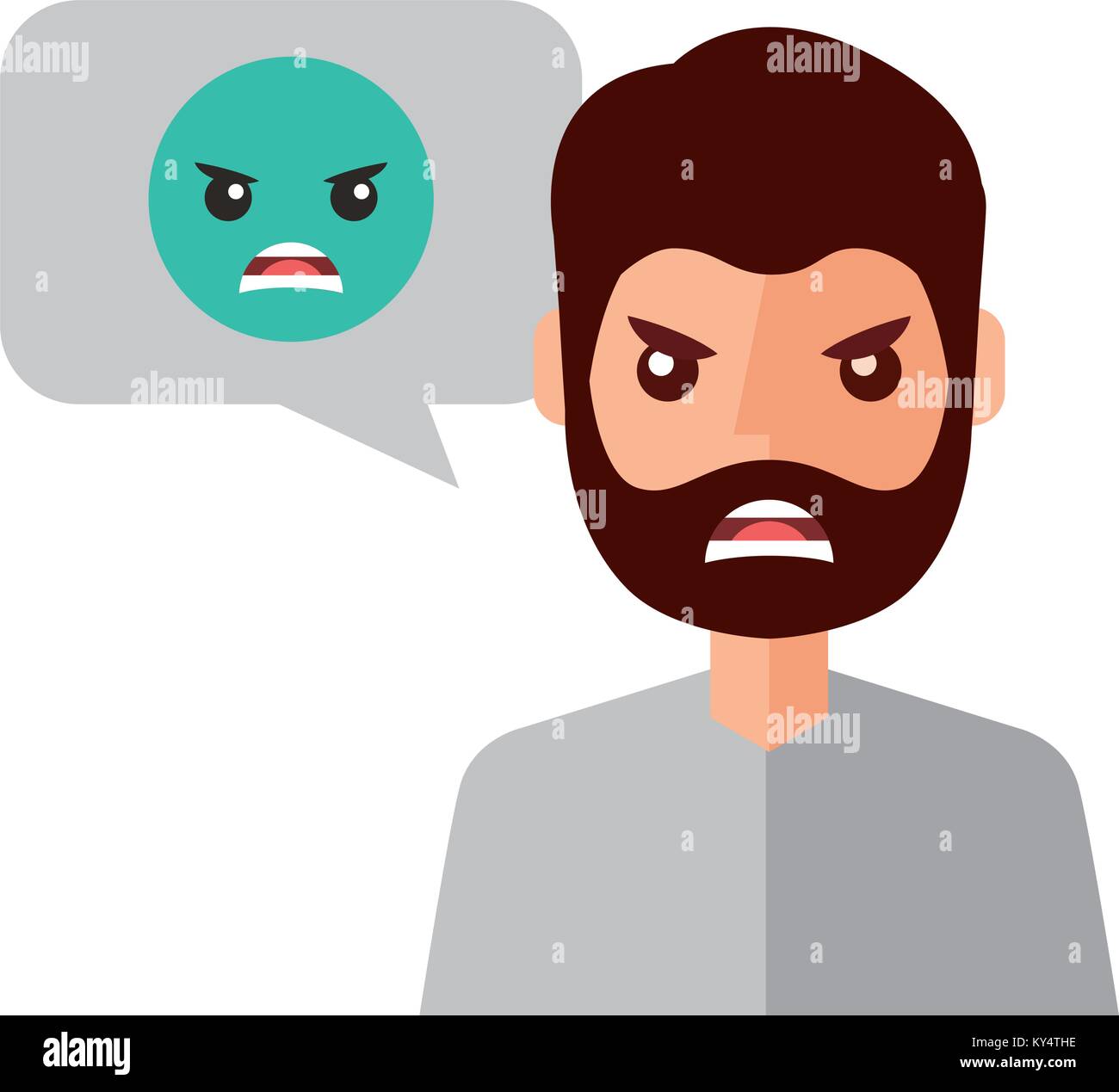 angry young man with emoticon avatar character Stock Vector Image & Art ...