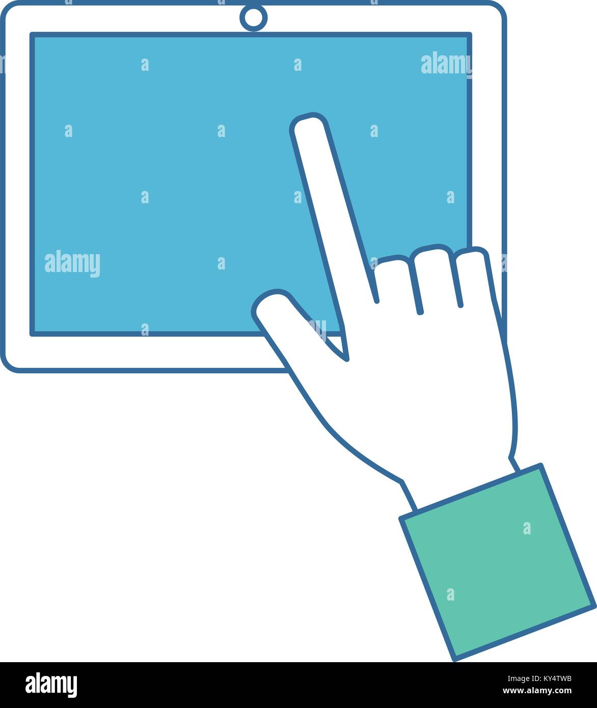 Hands using tablet smartphone social Stock Vector Images - Alamy