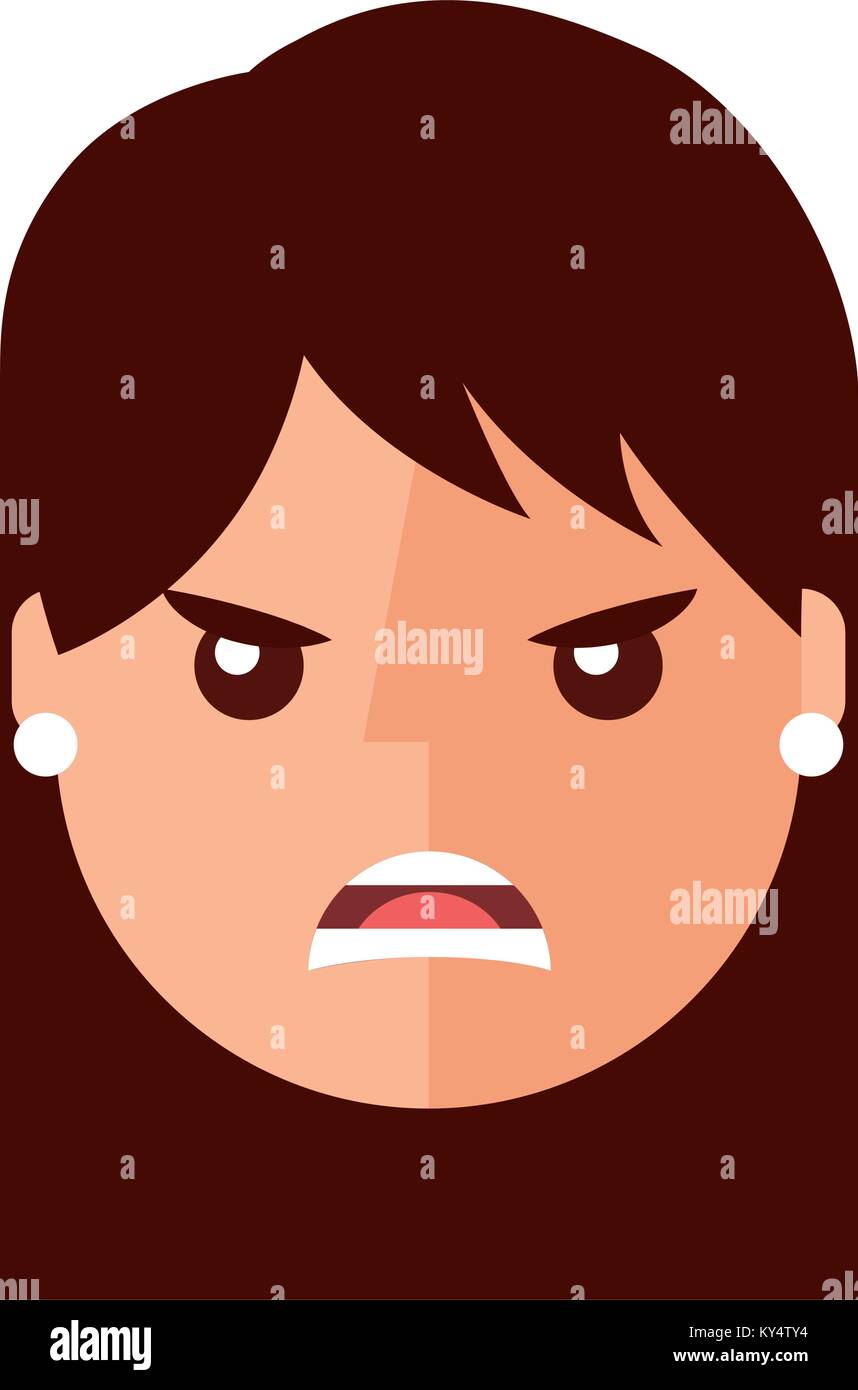 angry young woman avatar character vector illustration design Stock ...