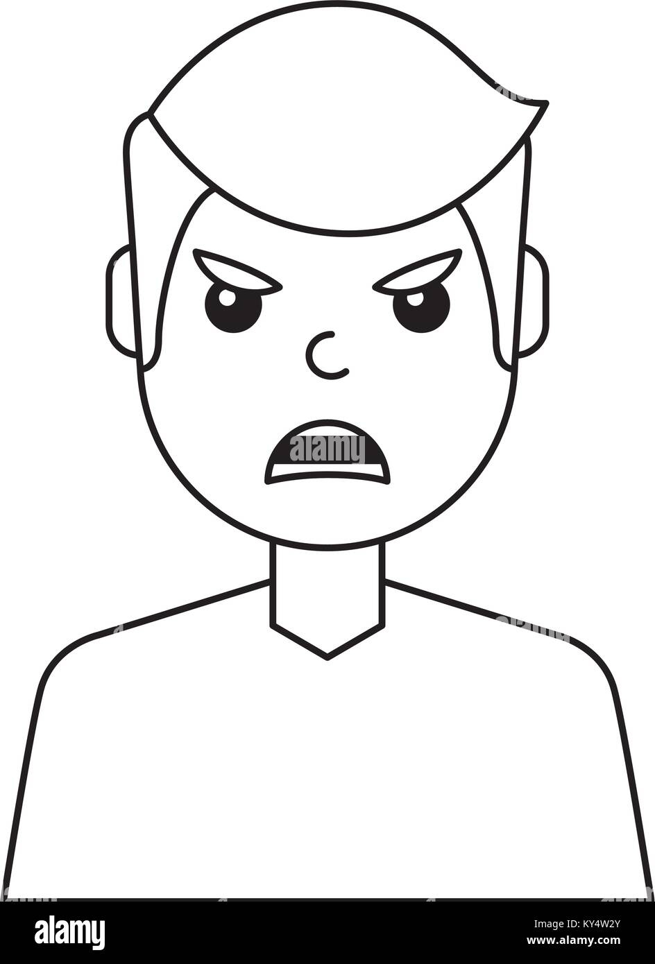 angry young man avatar character vector illustration design Stock ...