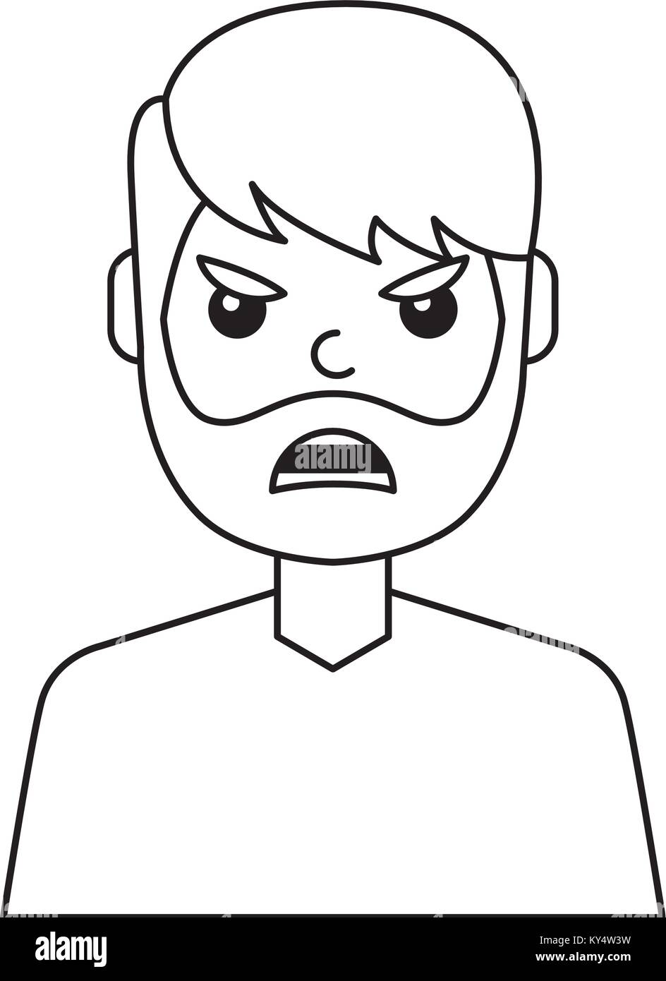 angry young man avatar character vector illustration design Stock ...