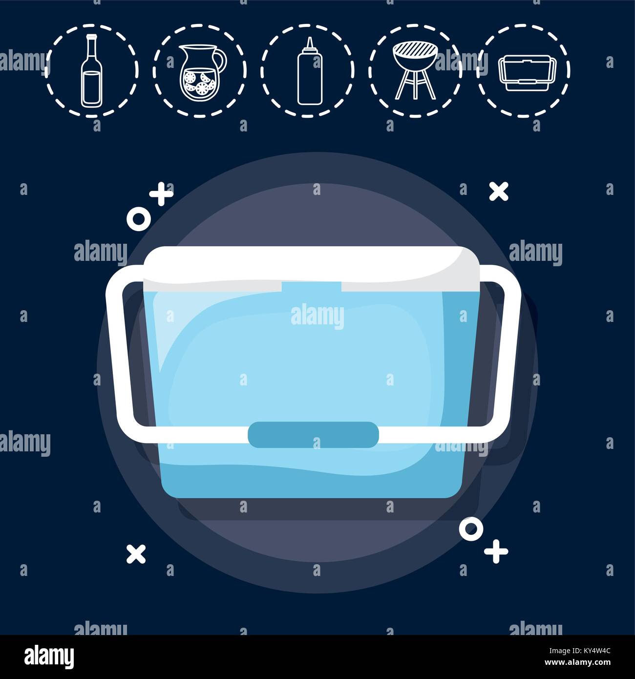 Blue refrigerator fridge icebox Stock Vector Images - Alamy