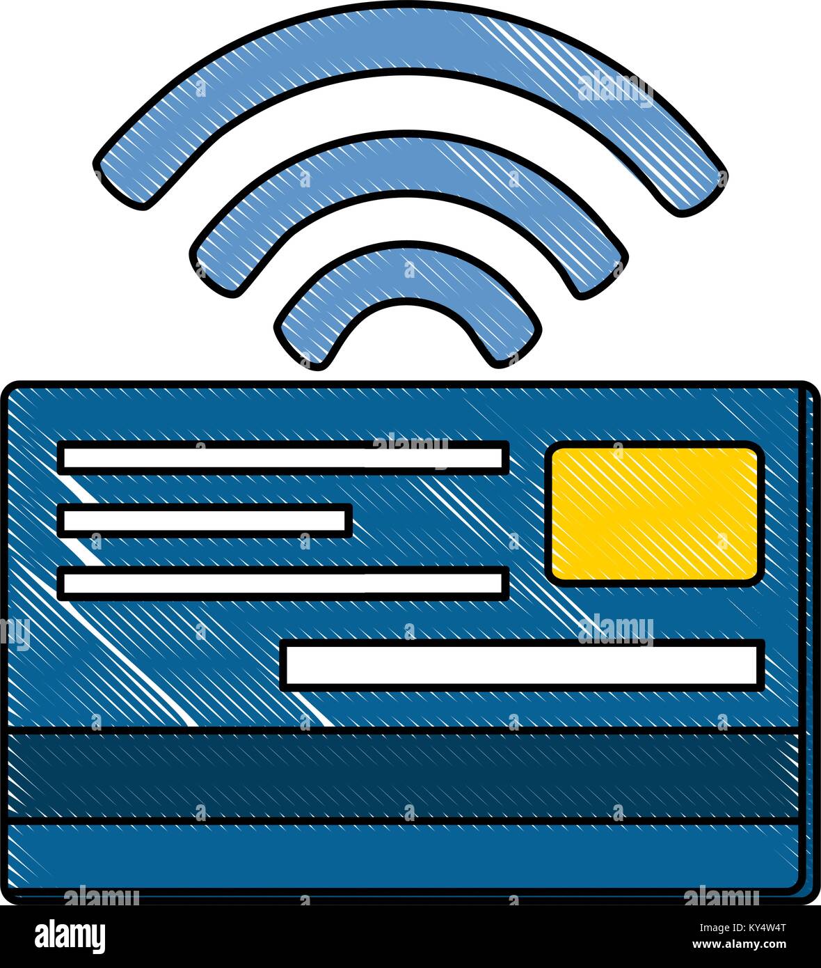 credit cards with wifi signal vector illustration design Stock Vector ...