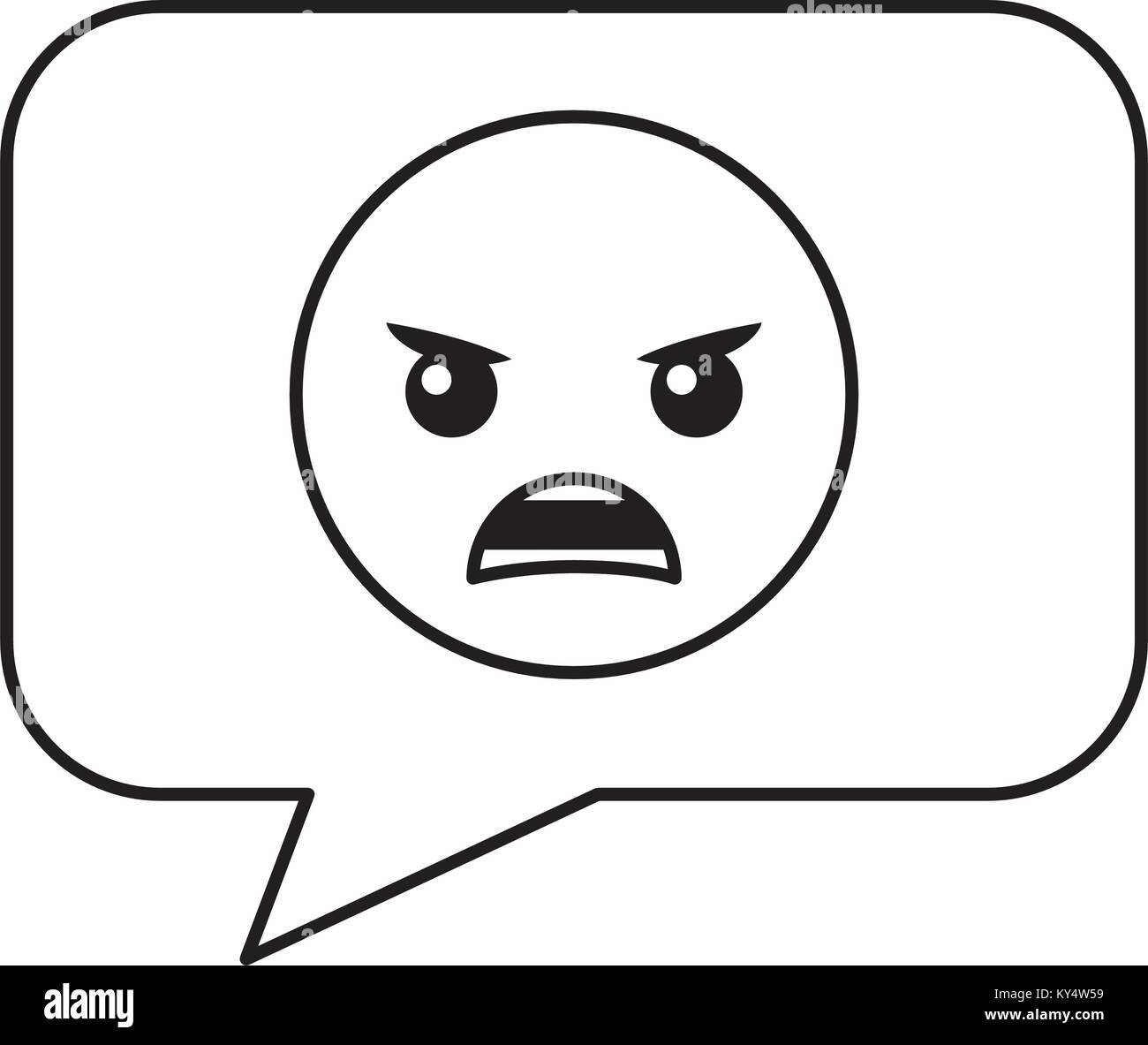 speech bubble with angry emoji vector illustration design Stock Vector ...