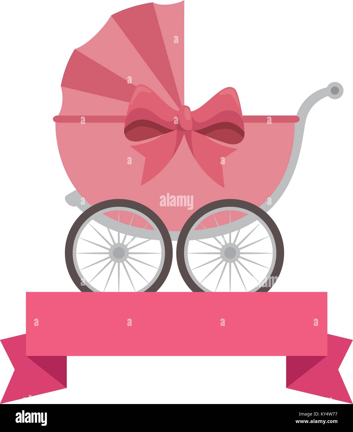 cute baby cart with ribbon Stock Vector Image & Art - Alamy