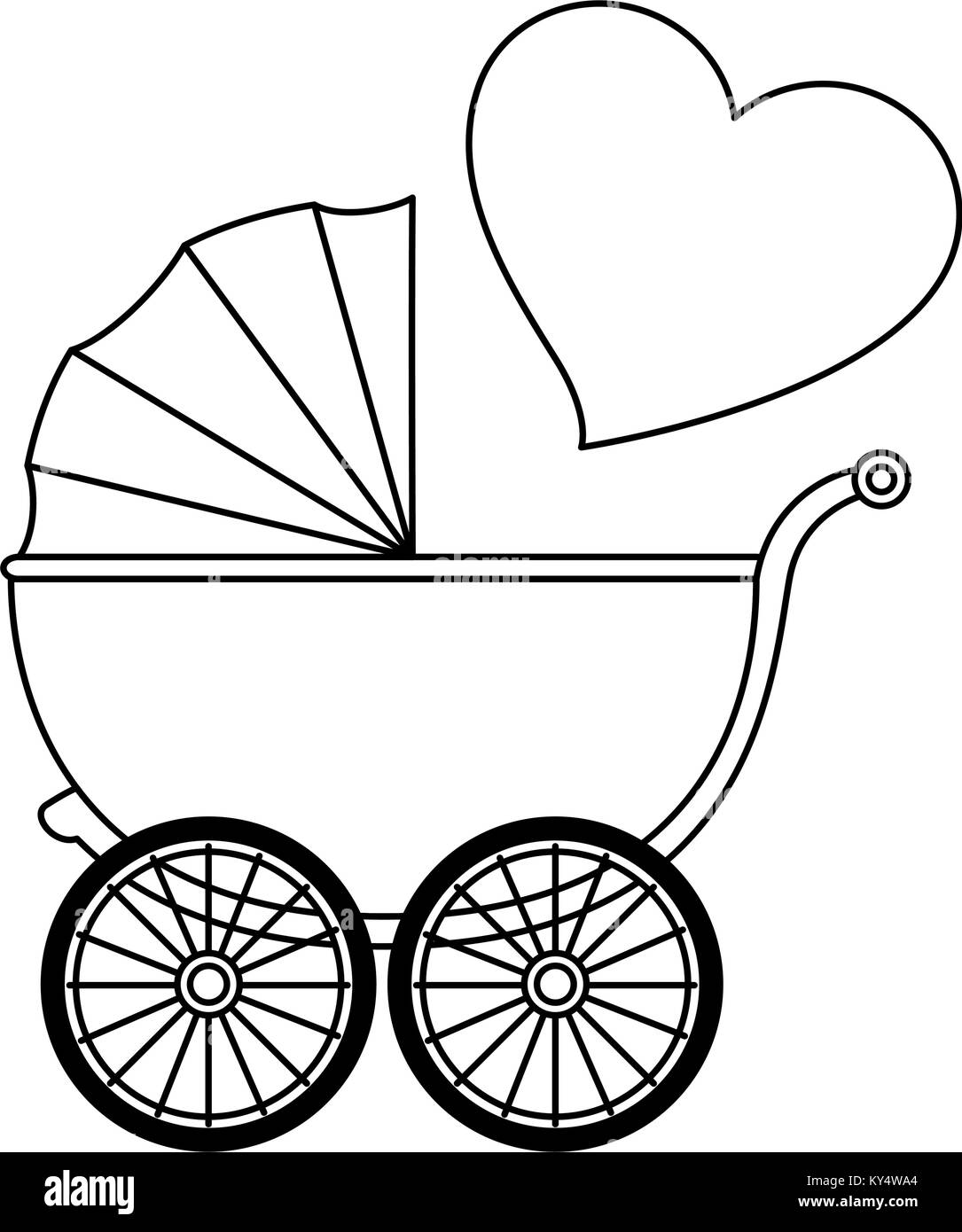 cute baby cart with heart Stock Vector Image & Art - Alamy