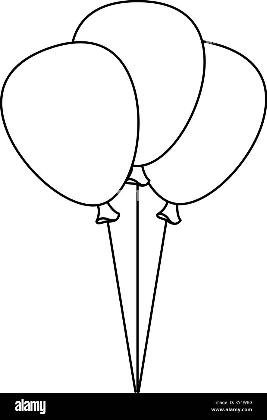 Balloons air celebration icon Black and White Stock Photos & Images - Alamy