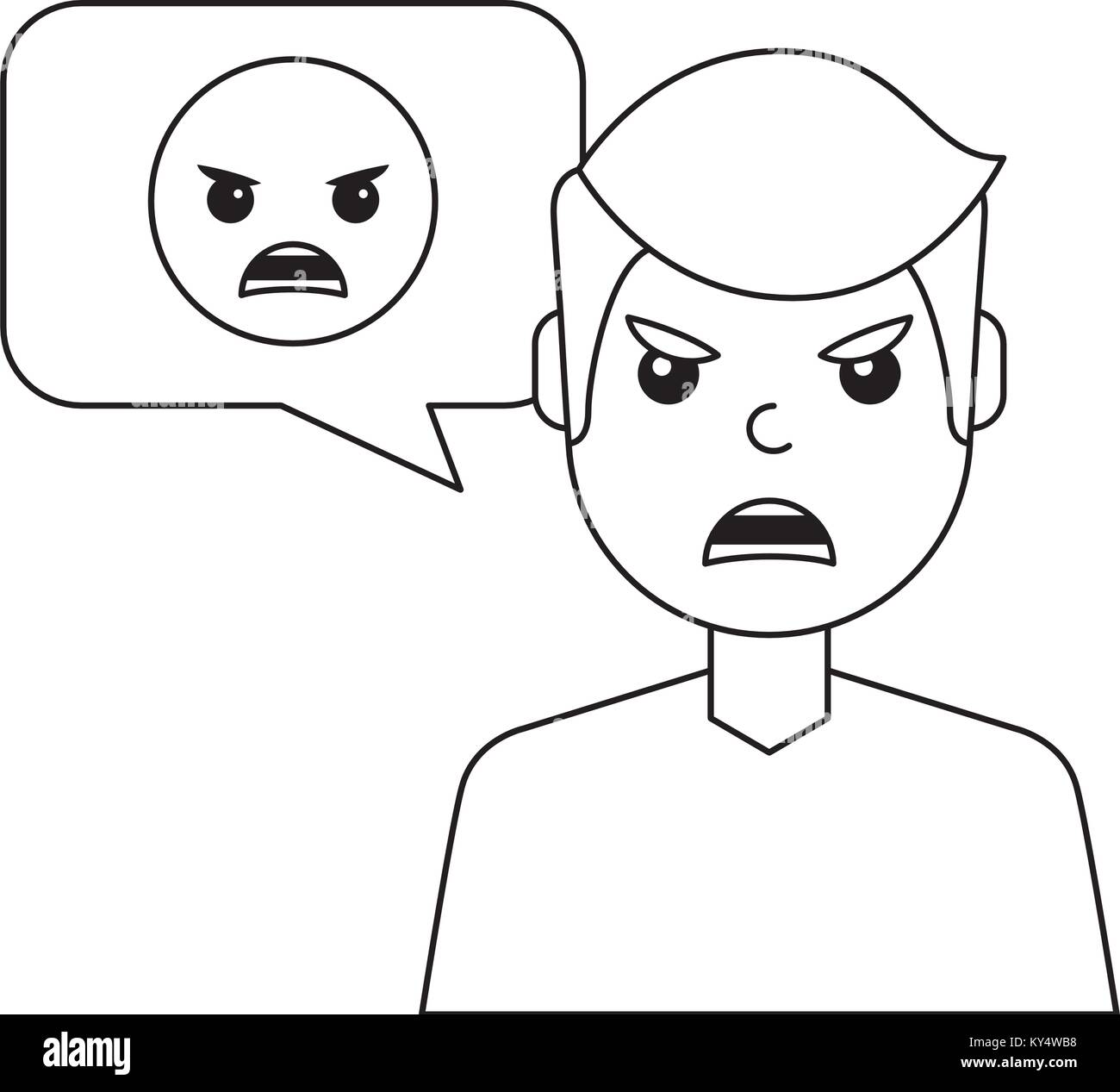 angry young man with emoticon avatar character Stock Vector Image & Art ...