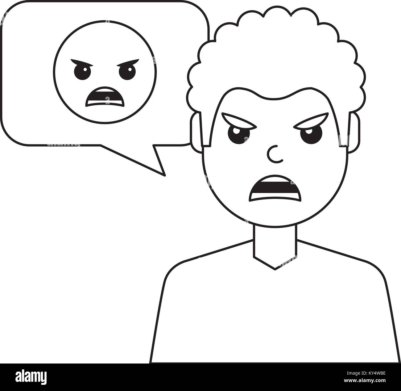 angry young man with emoticon avatar character Stock Vector Image & Art ...
