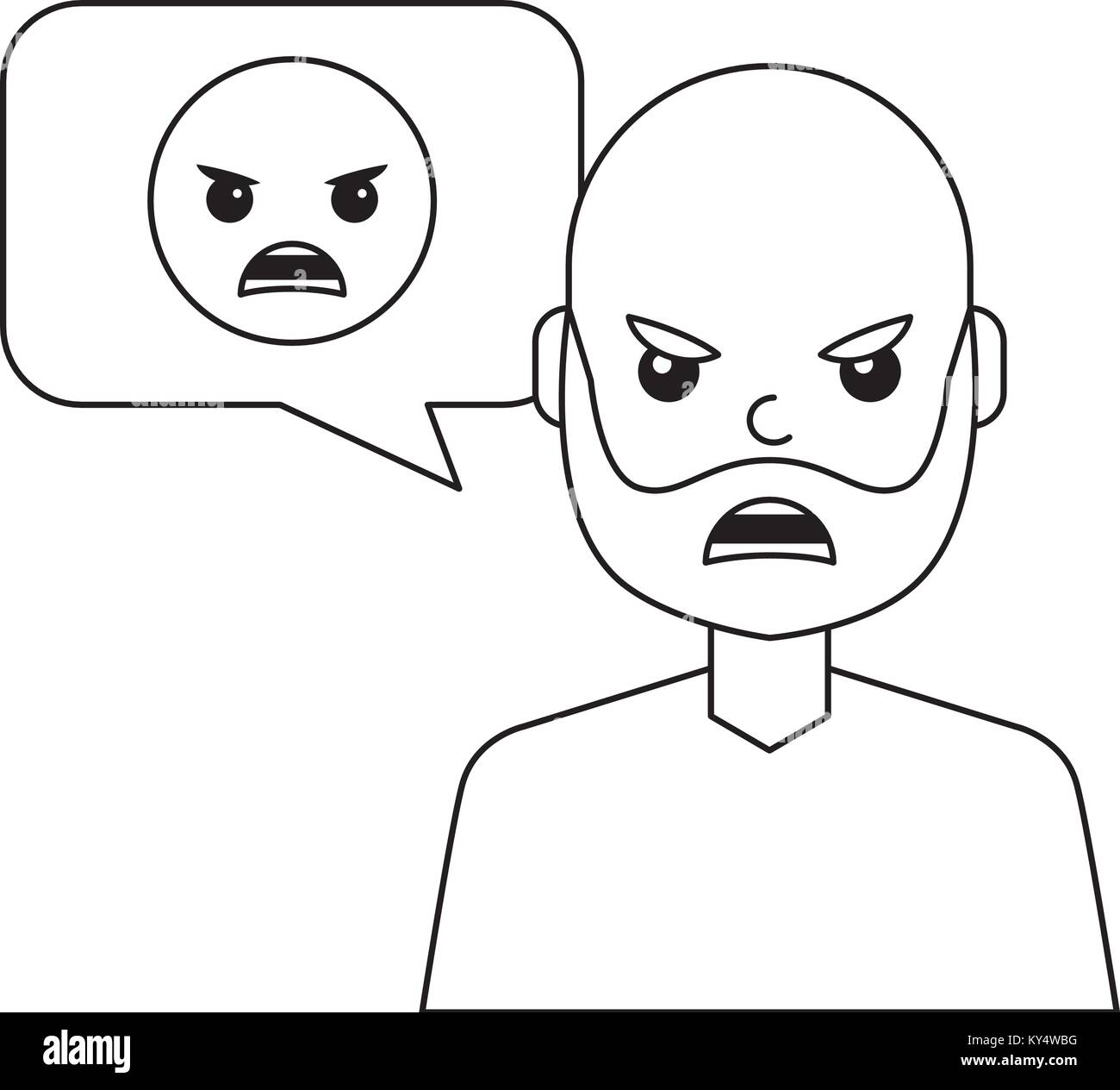 angry young man with emoticon avatar character Stock Vector Image & Art ...