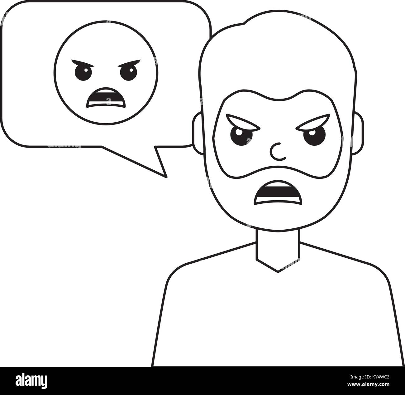 angry young man with emoticon avatar character Stock Vector Image & Art ...