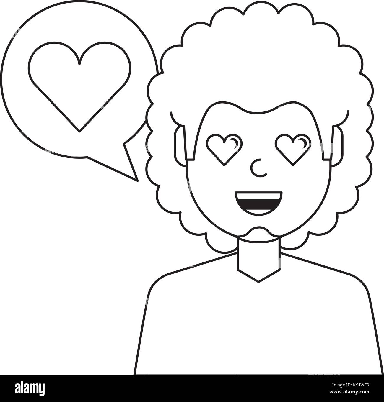 lovely young man with heart avatar character vector illustration design ...