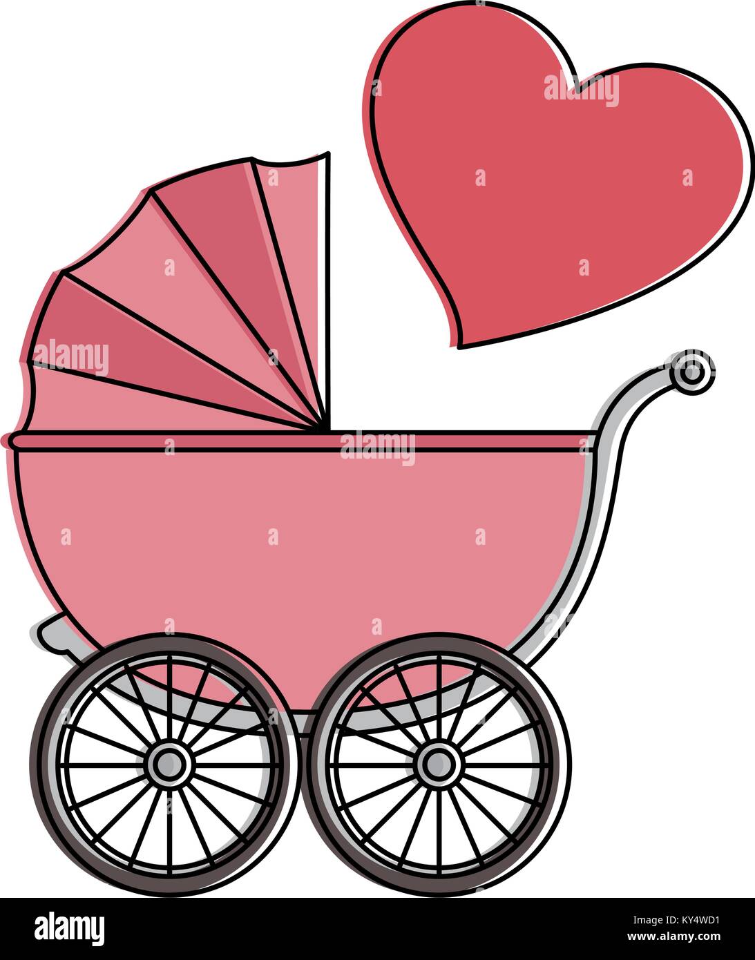 cute baby cart with heart Stock Vector Image & Art - Alamy