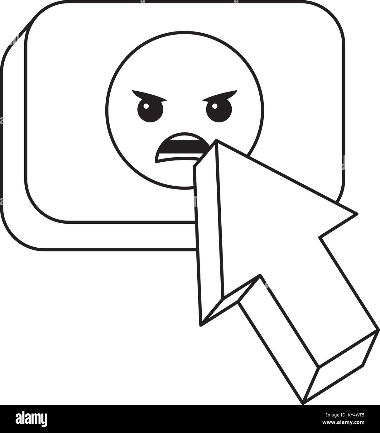 Cartoon angry face bubble Black and White Stock Photos & Images - Alamy