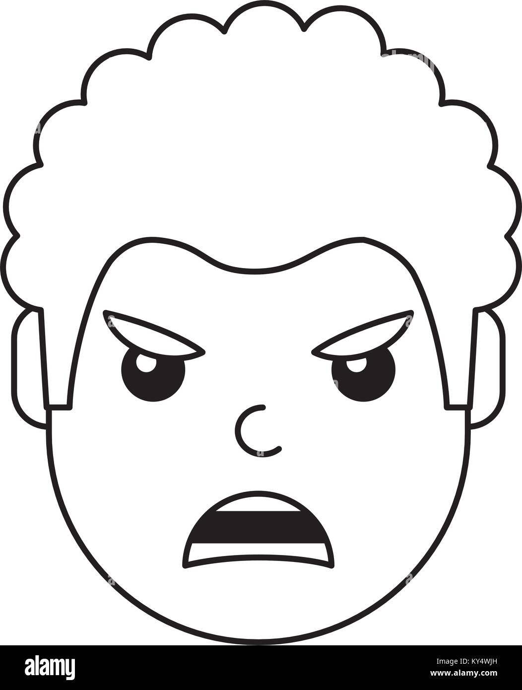 angry young man avatar character vector illustration design Stock ...