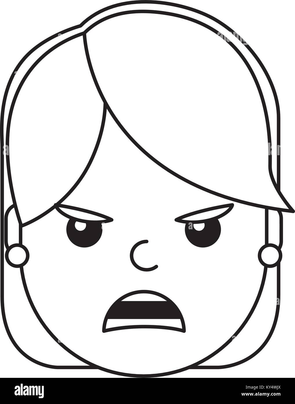angry young woman avatar character vector illustration design Stock ...
