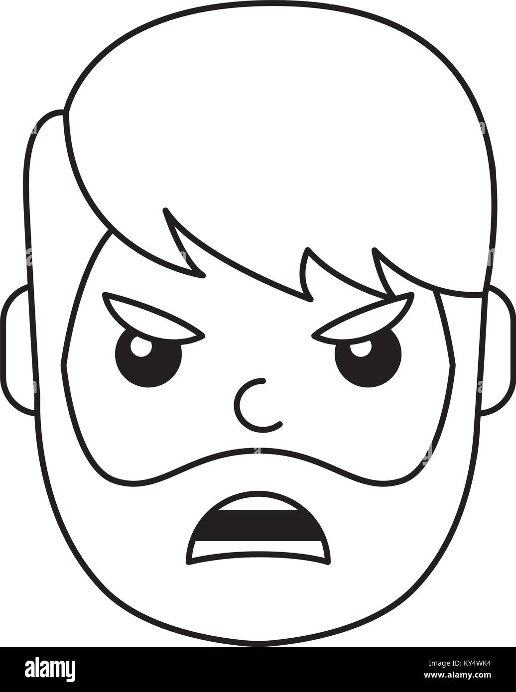 angry young man avatar character vector illustration design Stock ...