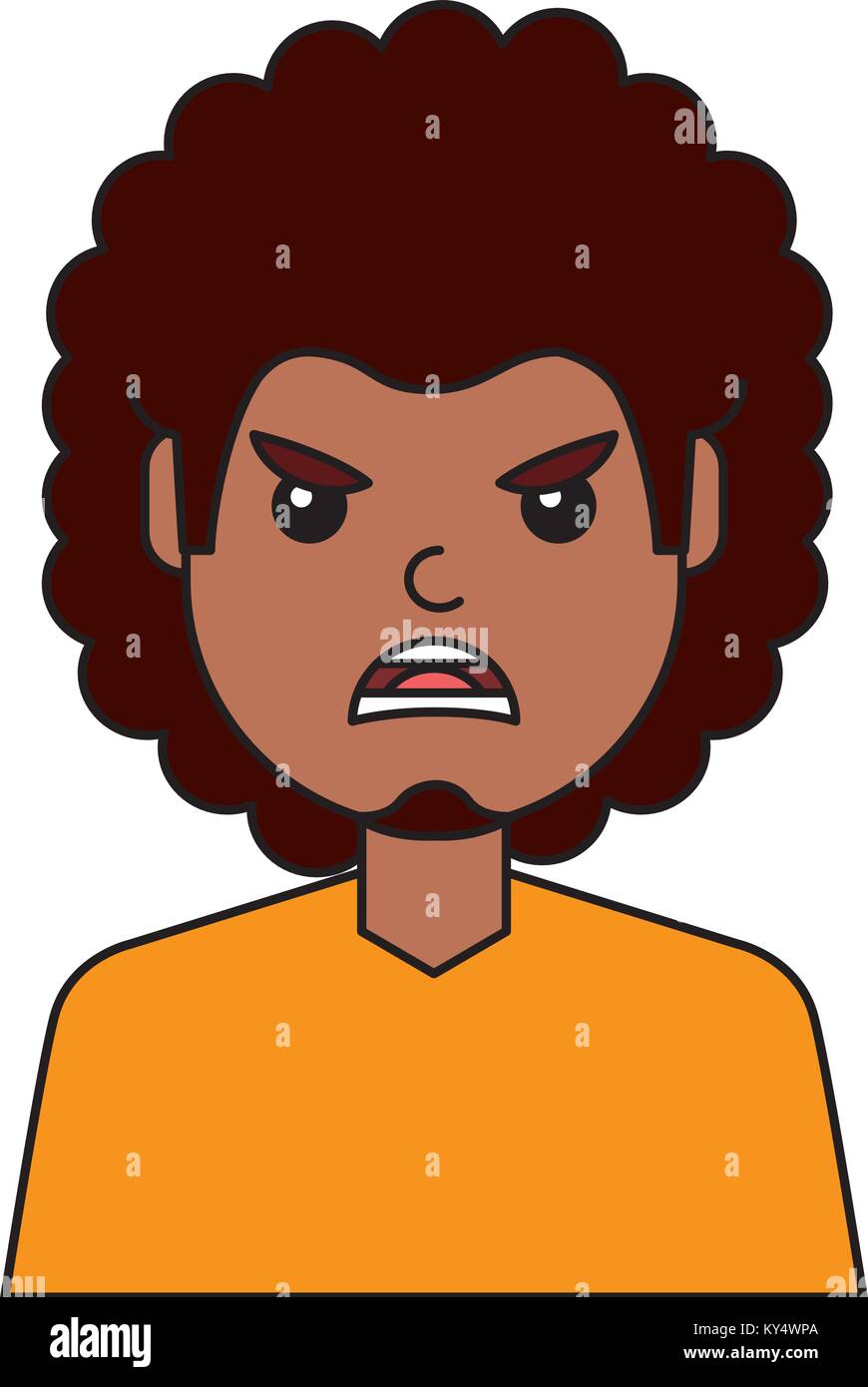 angry young man avatar character vector illustration design Stock ...