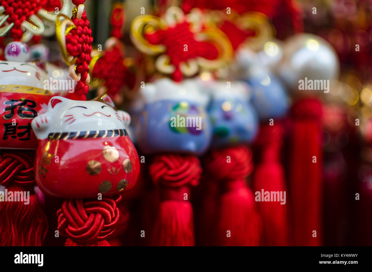 Common Chinese New Year decoration as seen in Singapore Chinatown Stock ...