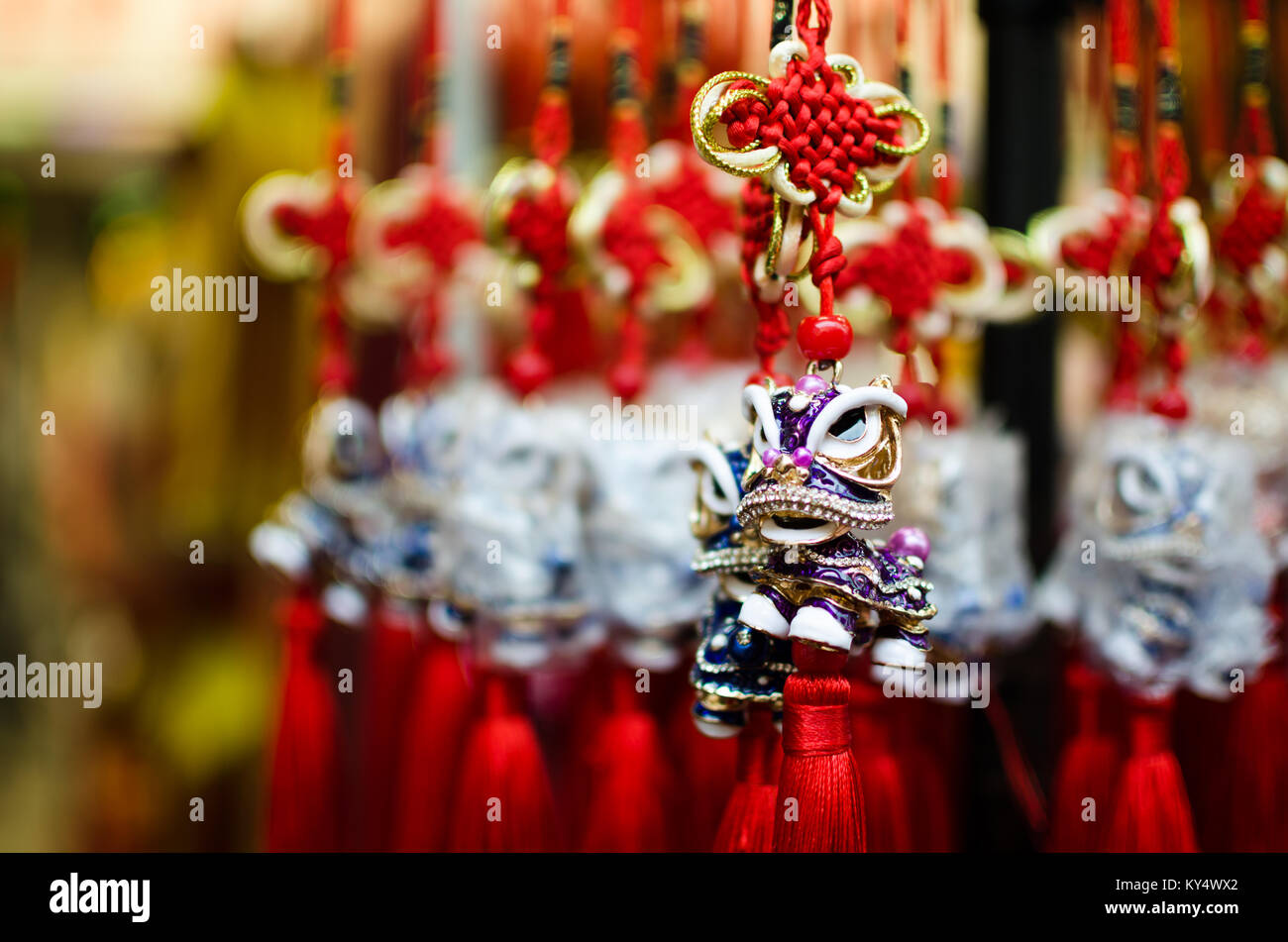Common Chinese New Year decoration as seen in Singapore Chinatown Stock ...
