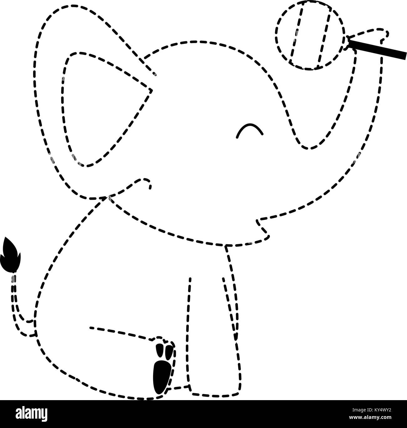 cute little elephant with jingle bell vector illustration design Stock ...