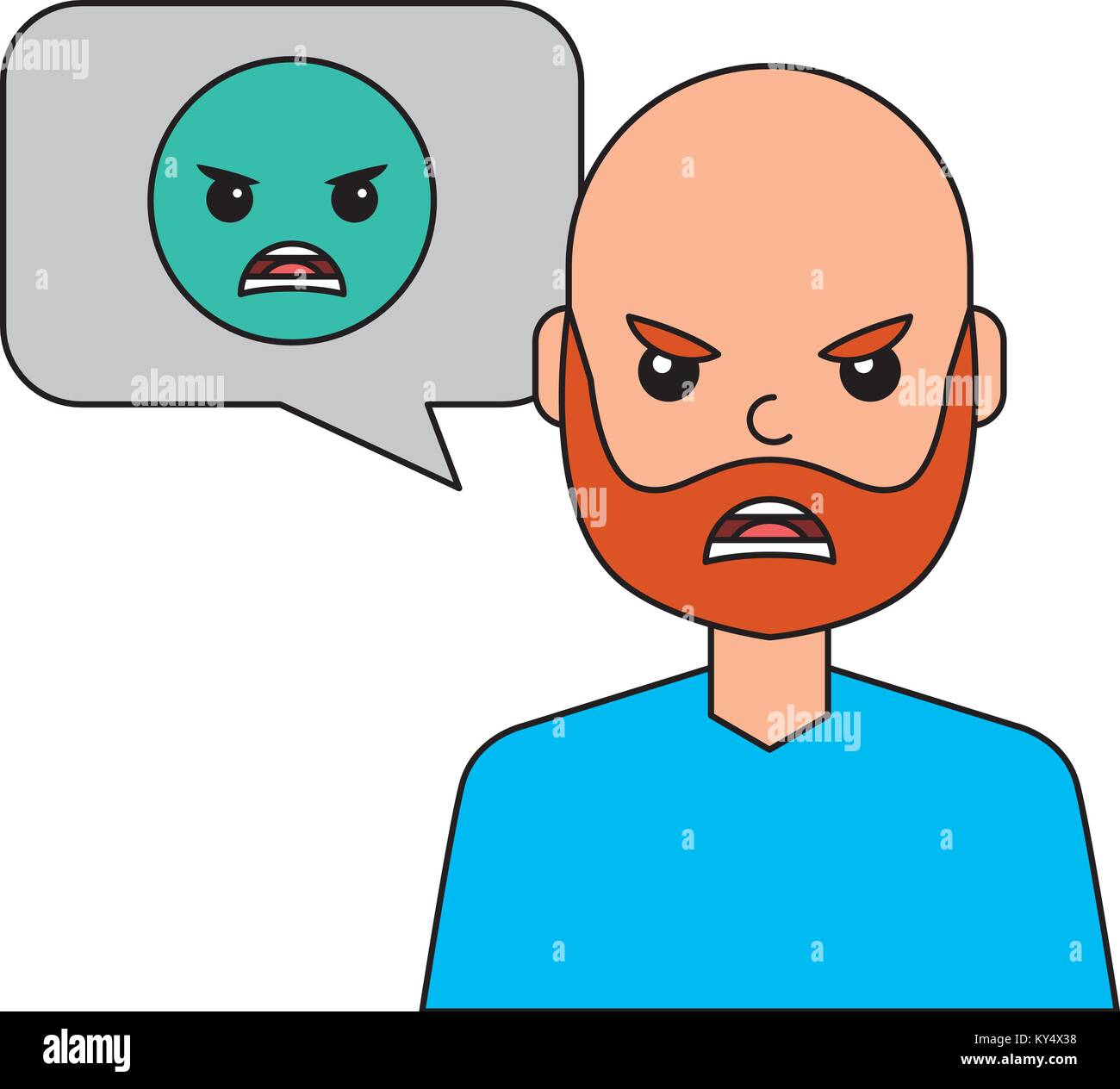angry young man with emoticon avatar character Stock Vector Image & Art ...