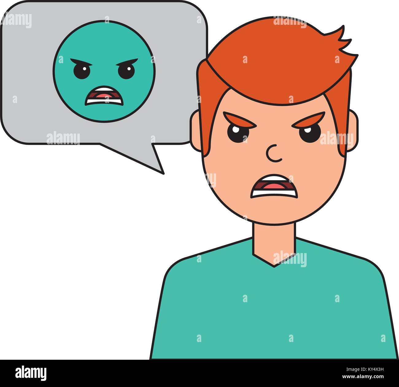 angry young man with emoticon avatar character Stock Vector Image & Art ...