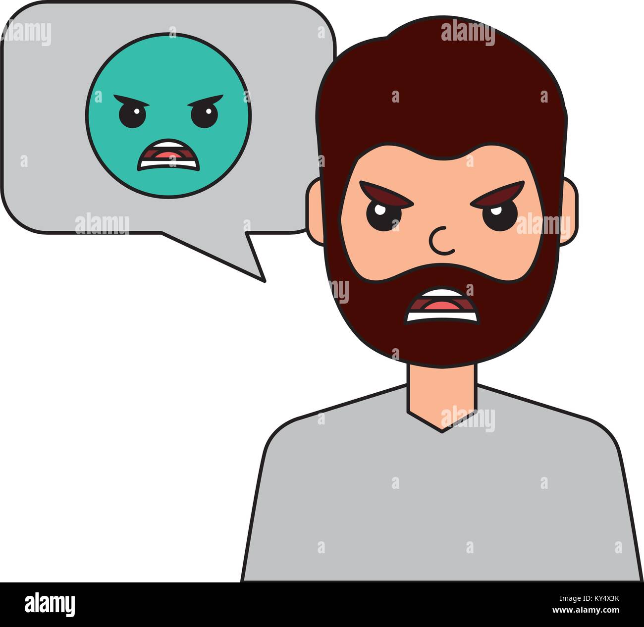 angry young man with emoticon avatar character Stock Vector Image & Art ...