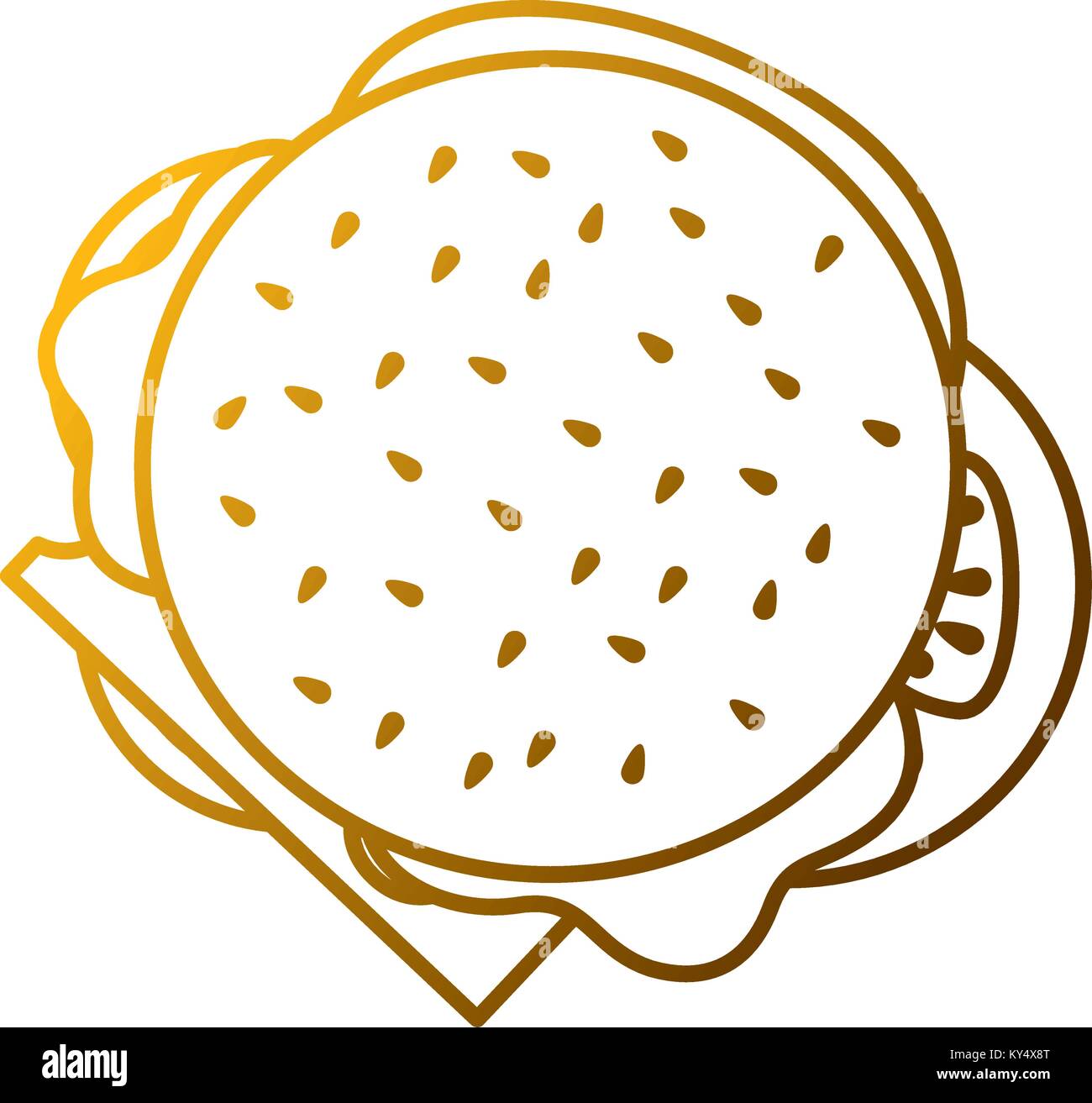 burger fast food delicious top view vector illustration Stock Vector ...