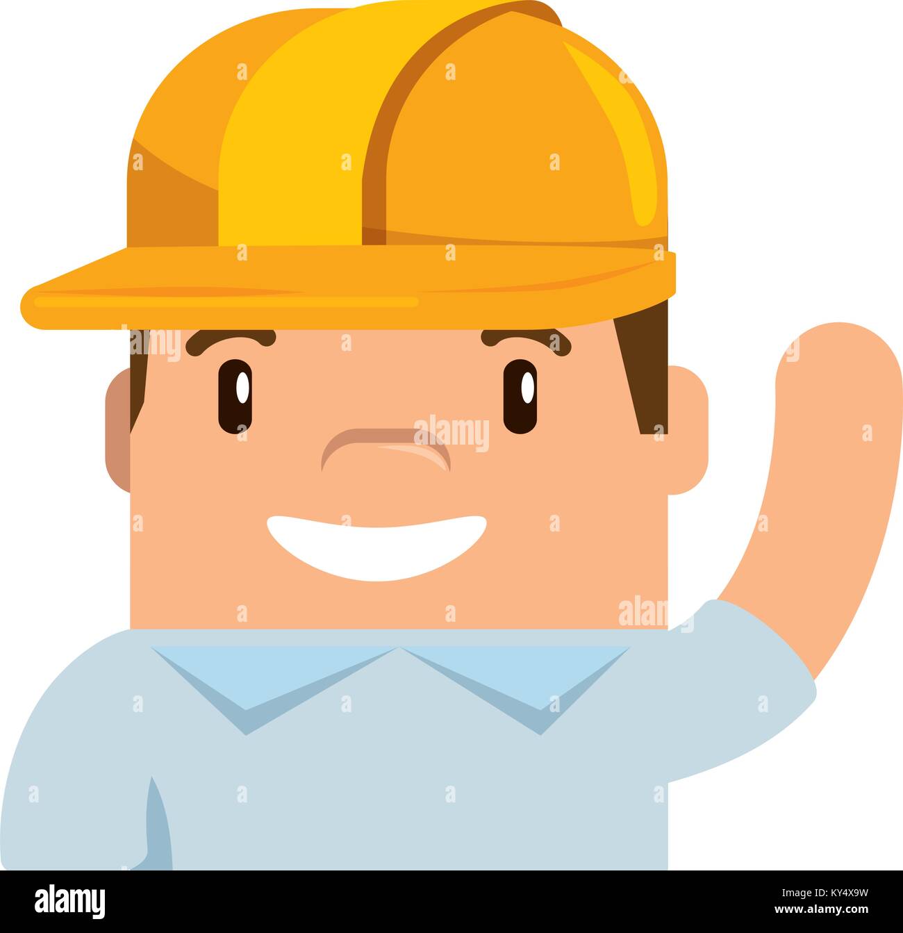 funny builder avatar character vector illustration design Stock Vector ...