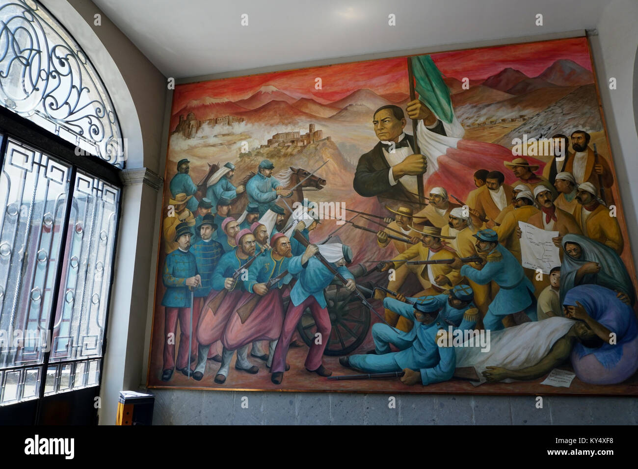 Painting of Benito Juarez by Antonio Gonzalez Orozco in the National ...