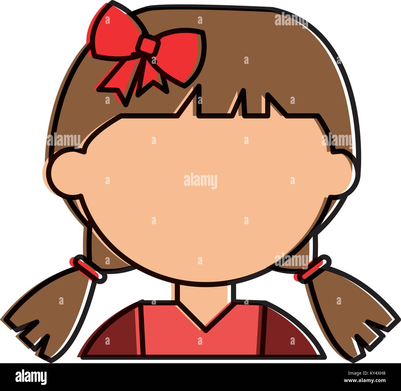 cute little girl avatar character vector illustration design Stock ...