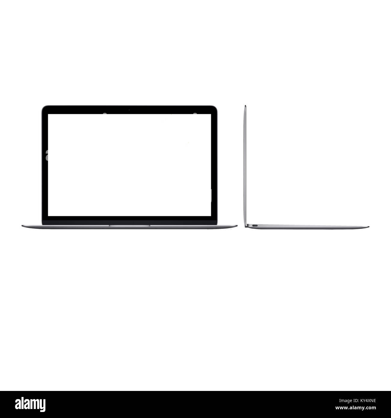 Laptop computer isolated on white background Stock Photo - Alamy