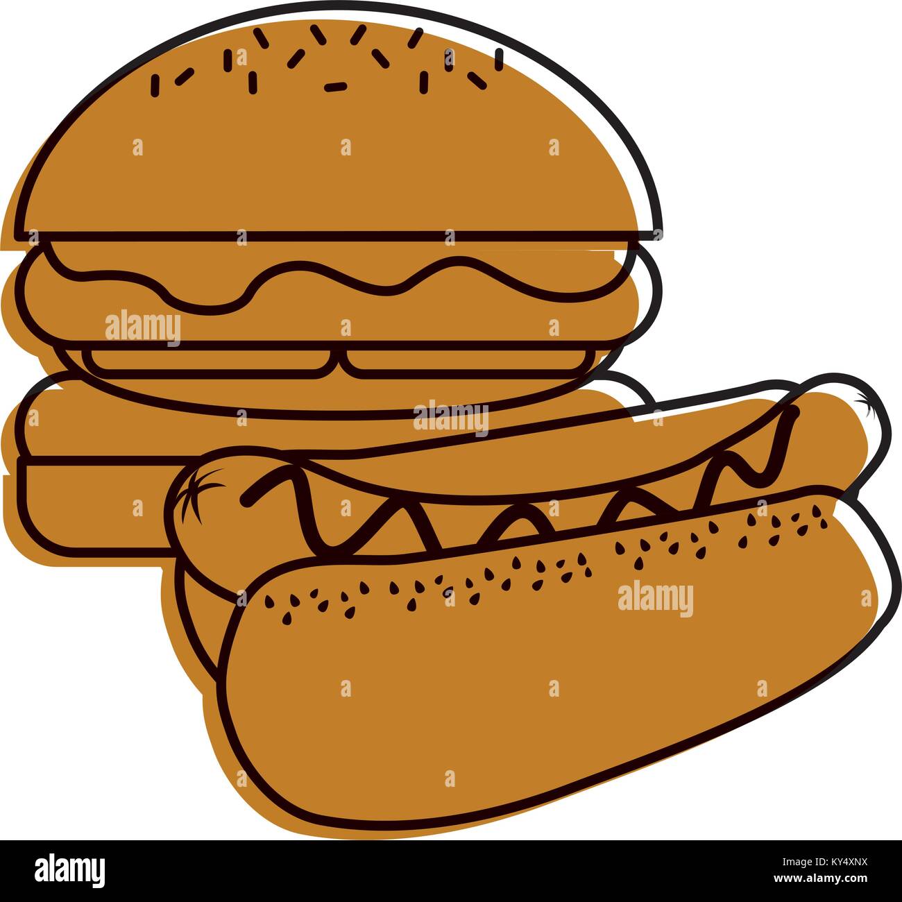 Hot dog bun donut Stock Vector Images - Alamy